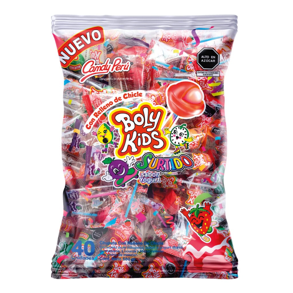 CHUPETES CON RELLENO CHICLE – BOLY KIDS | Candy Perú - Fabrica de Golosinas